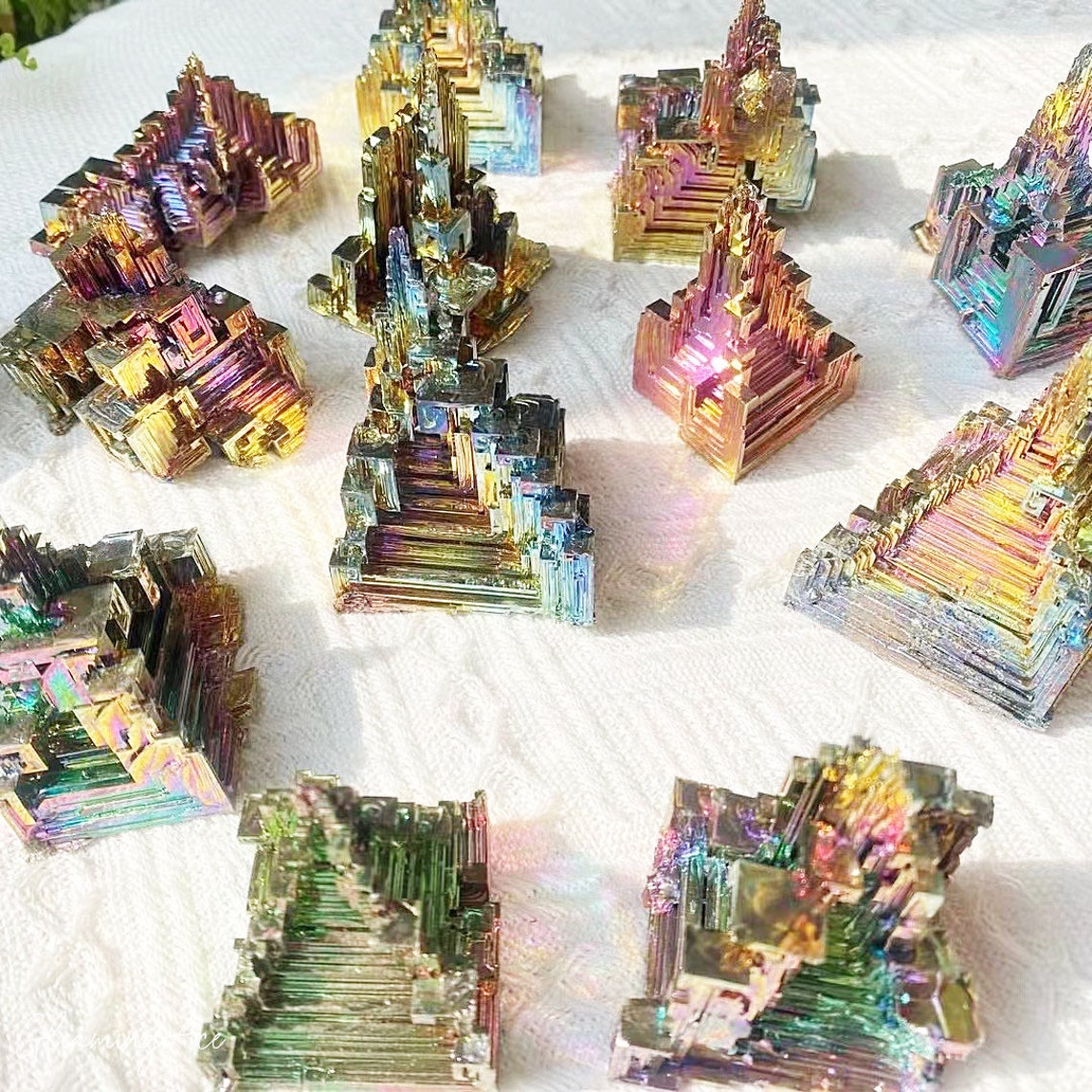 Raw Rainbow Bismuth Ore Crystals, Natural Healing Aura Titanium Bismuth ...
