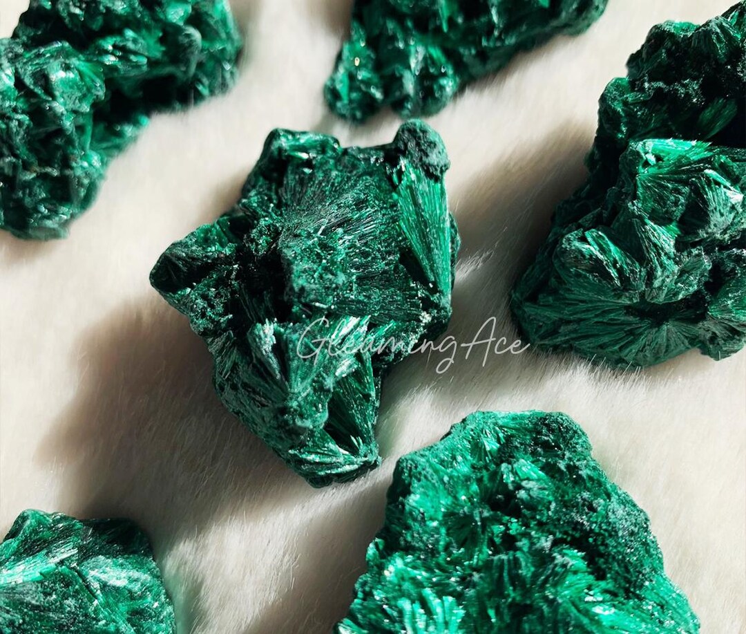 Natural Rough Malachite Gemstones, Rough Velvet Malachite Crystal ...
