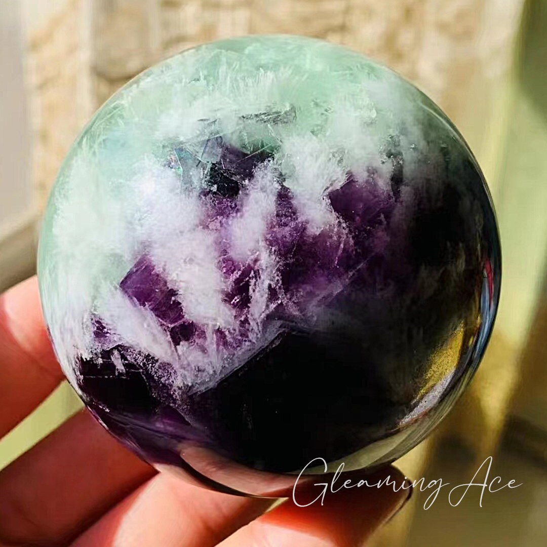 High Quality Feather Snowflake Fluorite Sphere Feather - Etsy
