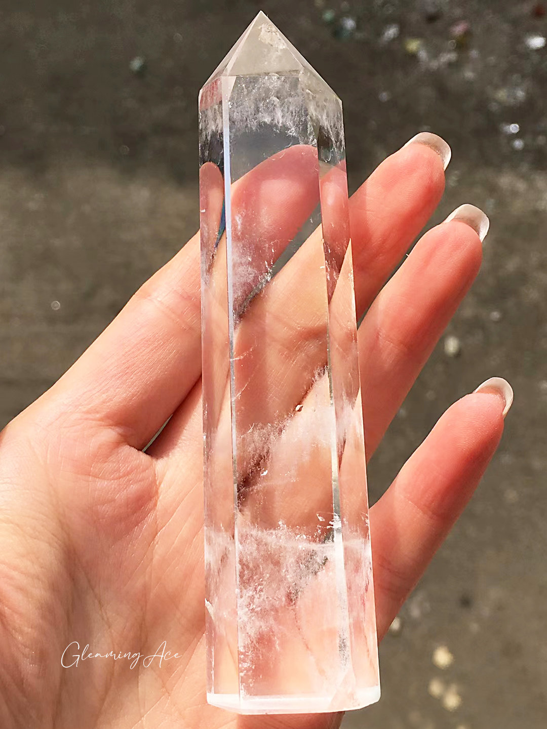 Large Natural Clear Quartz Crystal Tower, Transparent Hexagonal Prisms ...