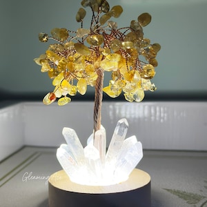 Natural Crystal Amethyst/citrine Tree Nightstand Lamp, Wire Wrapped ...