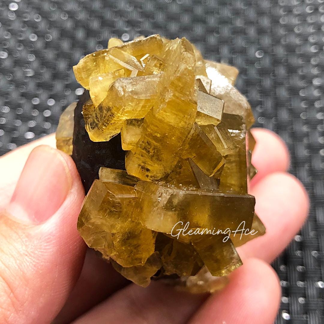 Natural Shiny Golden Barite Cluster Crystal Fluorite Matrix - Etsy
