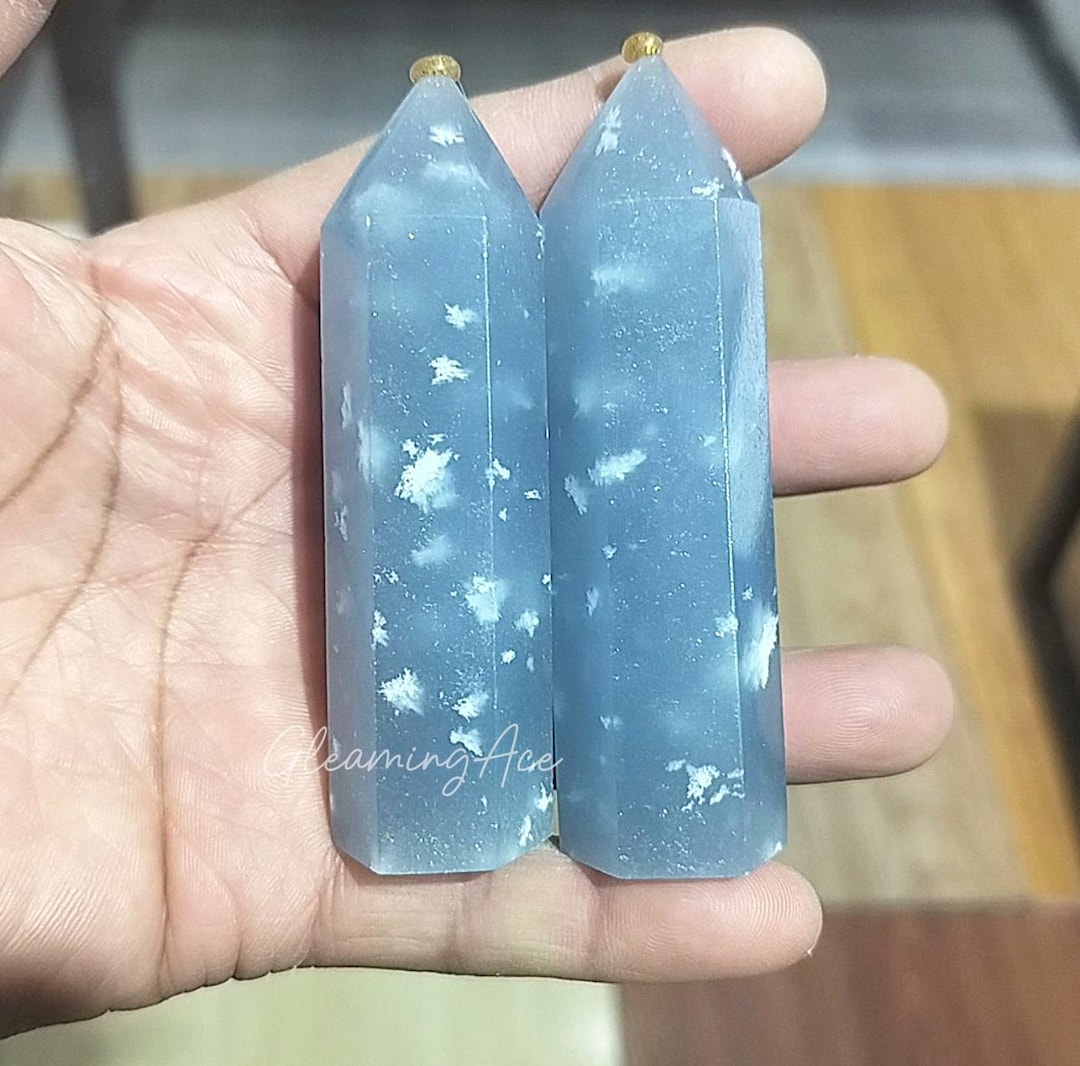 Angelite Point, Blue Angel Stone Tower, Anhydrite Points, Healing Chakra Crystal - Etsy