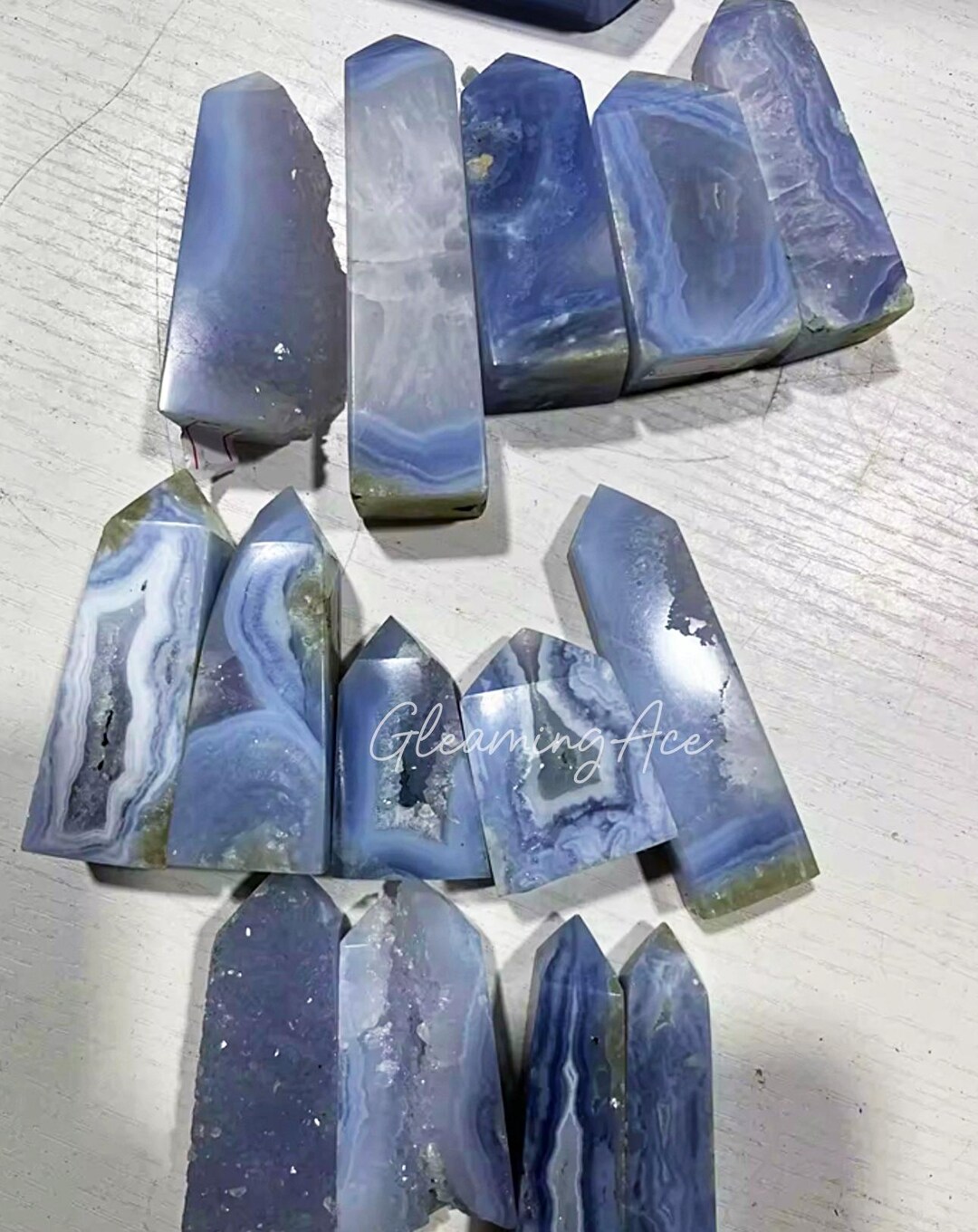 Natural Blue Lace Agate Tower - Etsy