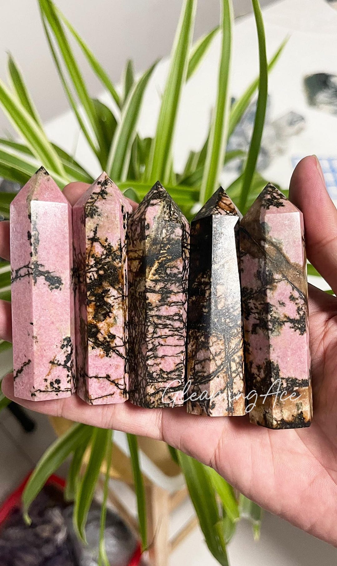 High Quality Natural Rhodonite Tower Rhodonite Point - Etsy