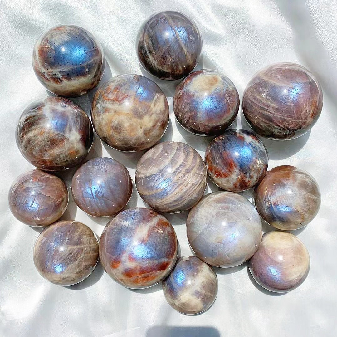 Natural Sunstone Moonstone Sphere, Flashy Sunstone Moonstone Mix Ball - Etsy