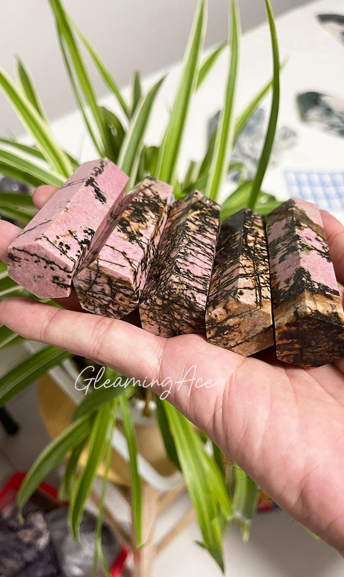 High Quality Natural Rhodonite Tower Rhodonite Point - Etsy