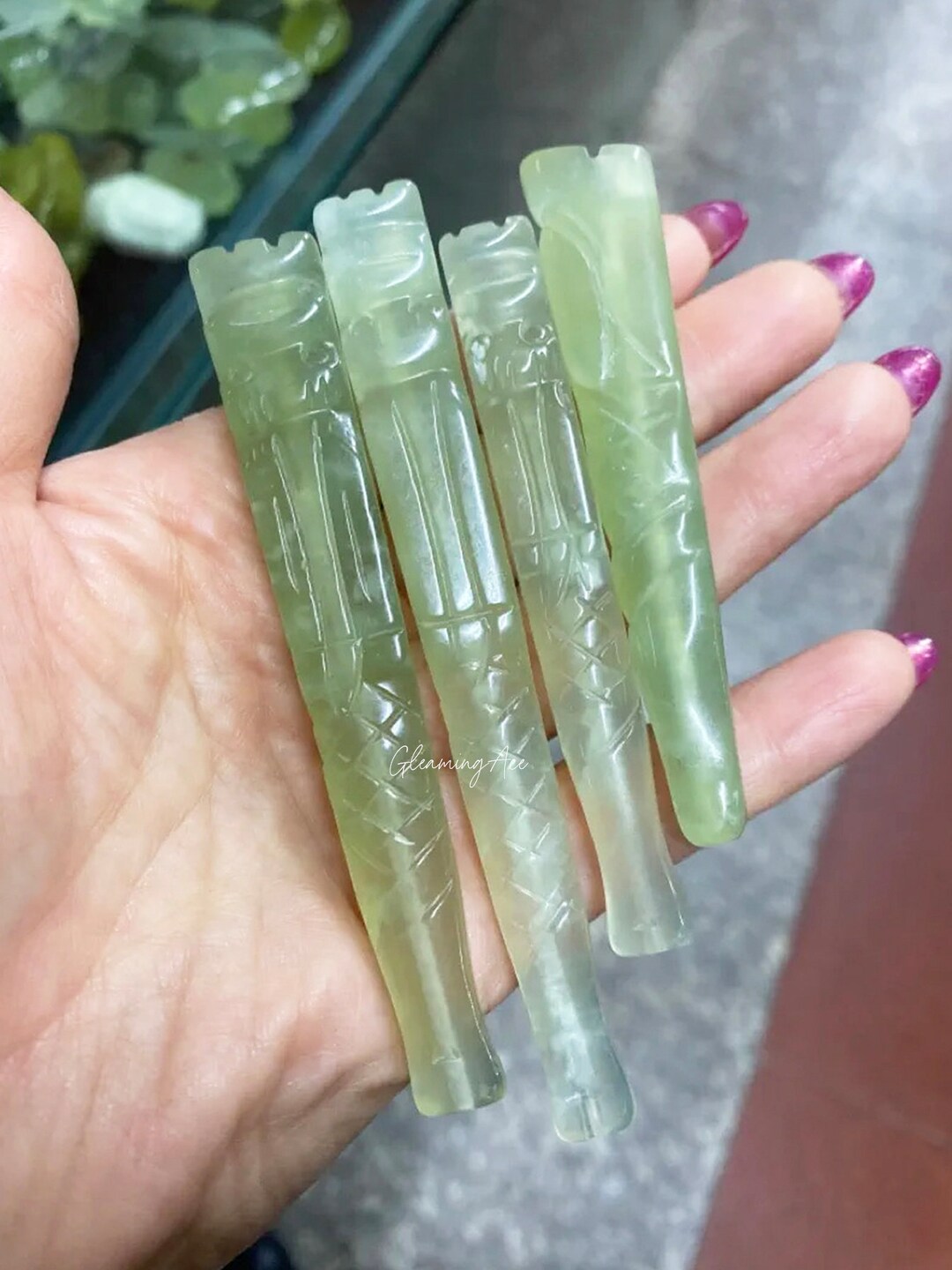 Natural Xiu Jade Cigarette Holders, Handmade Jadite Tobacco Pipe ...