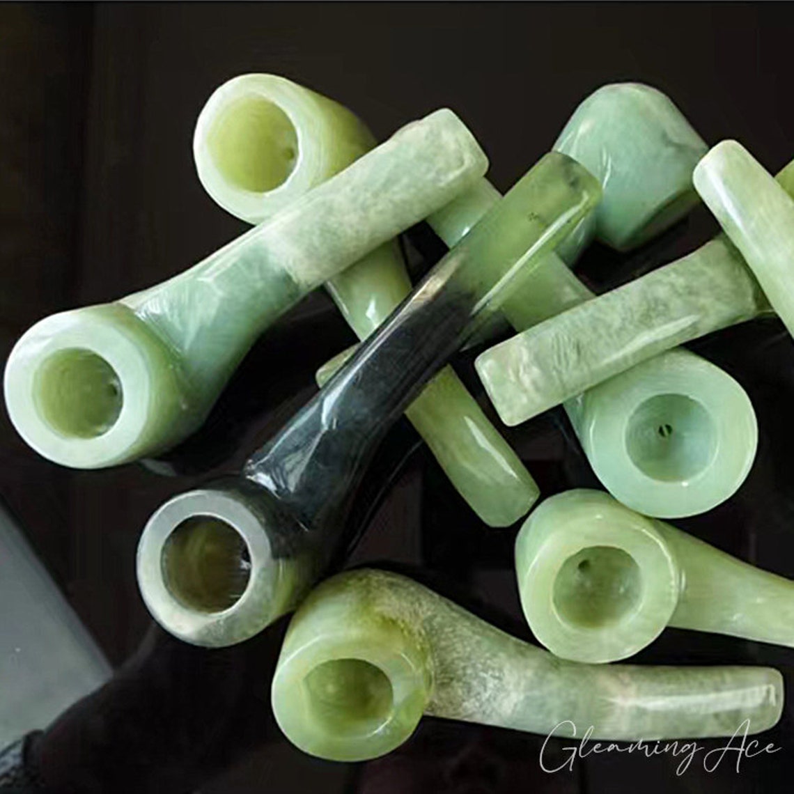 Natural Stone Jade Smoking Pipe Xiu Jade Hand Pipe Jade - Etsy