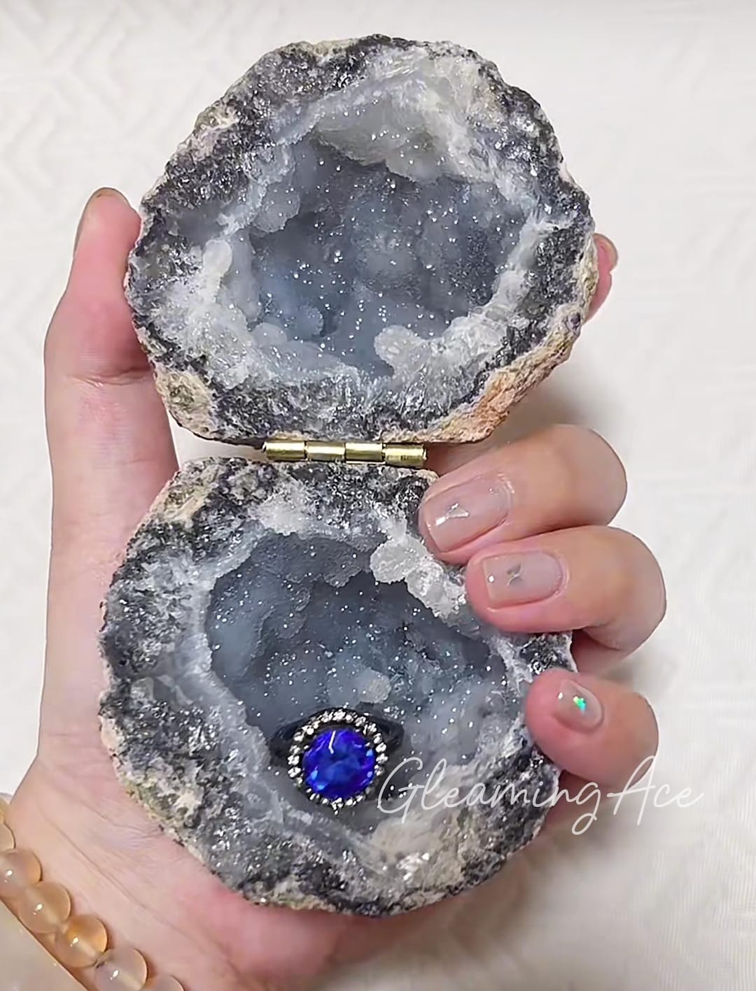 Brazilian Crystal Geode Ring Boxes, Geode Agate Jewelry Box, Idea ...