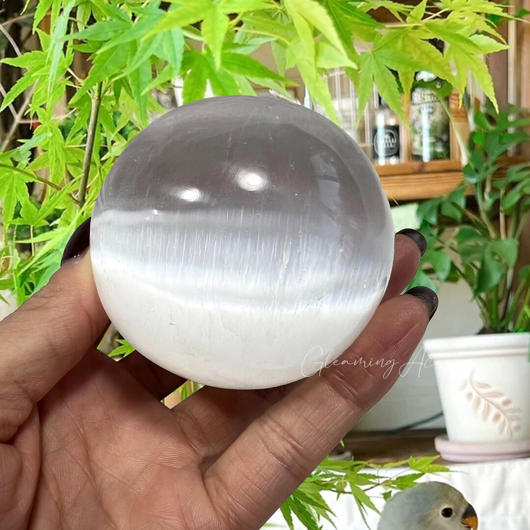 High Quality Selenite Sphere Crystal Chakra Reiki, Healing Polished ...