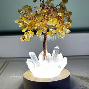 Natural Crystal Amethyst/citrine Tree Nightstand Lamp, Wire Wrapped ...
