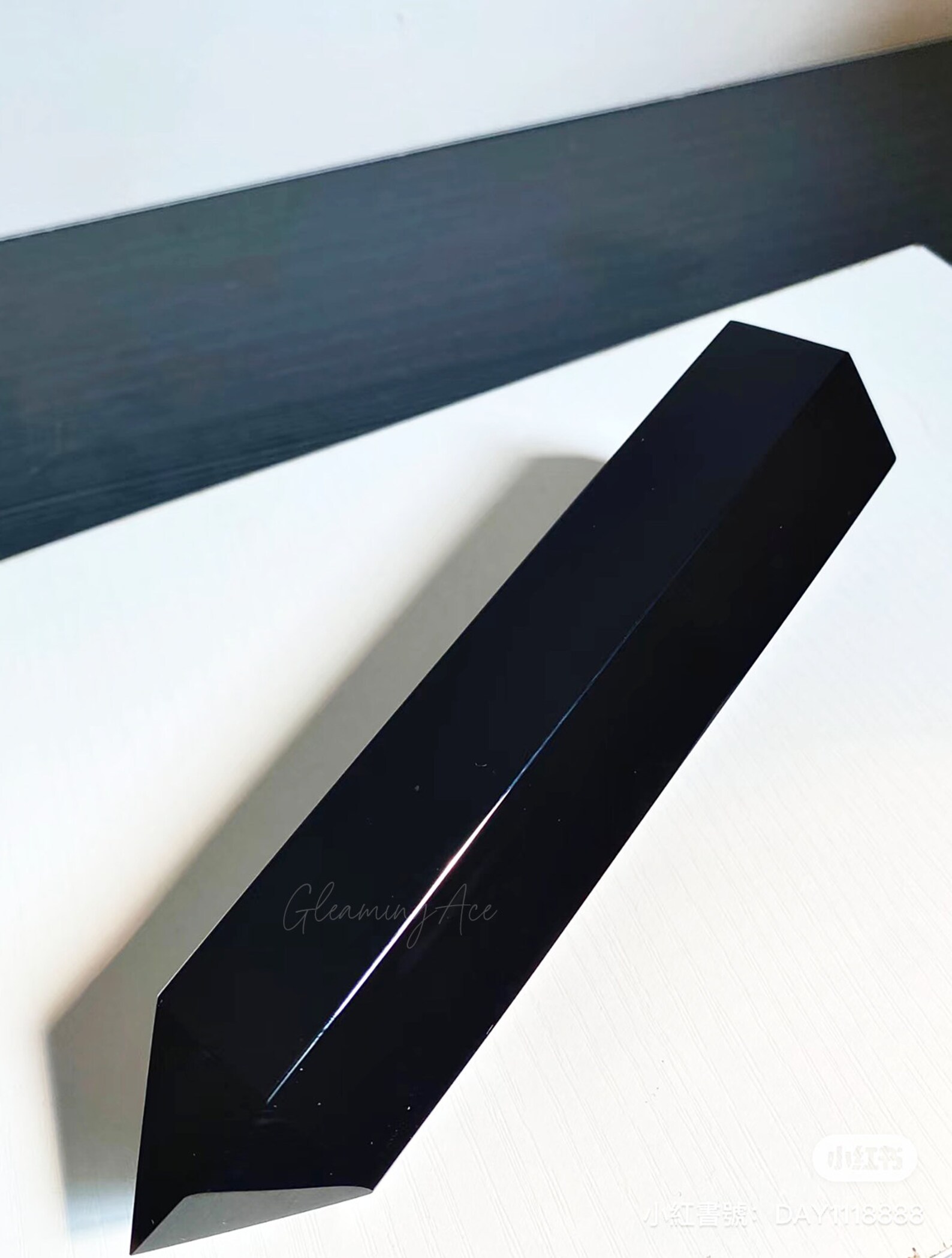 Natural Black Obsidian Tower, Black Obsidian Quartz Crystal Obelisk ...