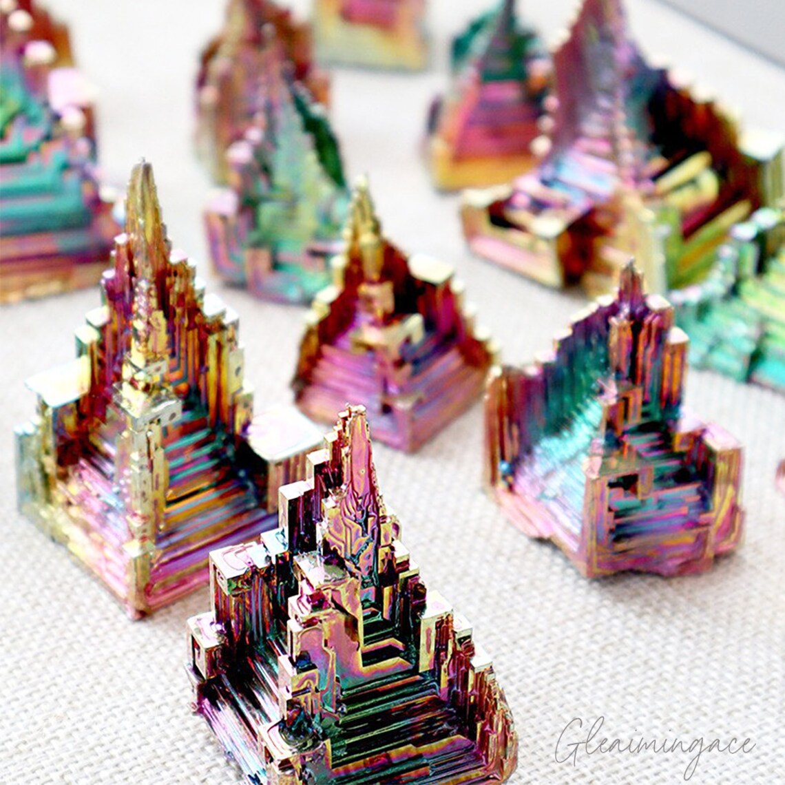 Raw Rainbow Bismuth Ore Crystals, Natural Healing Aura Titanium Bismuth ...