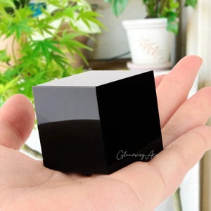 Black Obsidian Cube, Polished Obsidian Cube Stone Home Decoration - Etsy