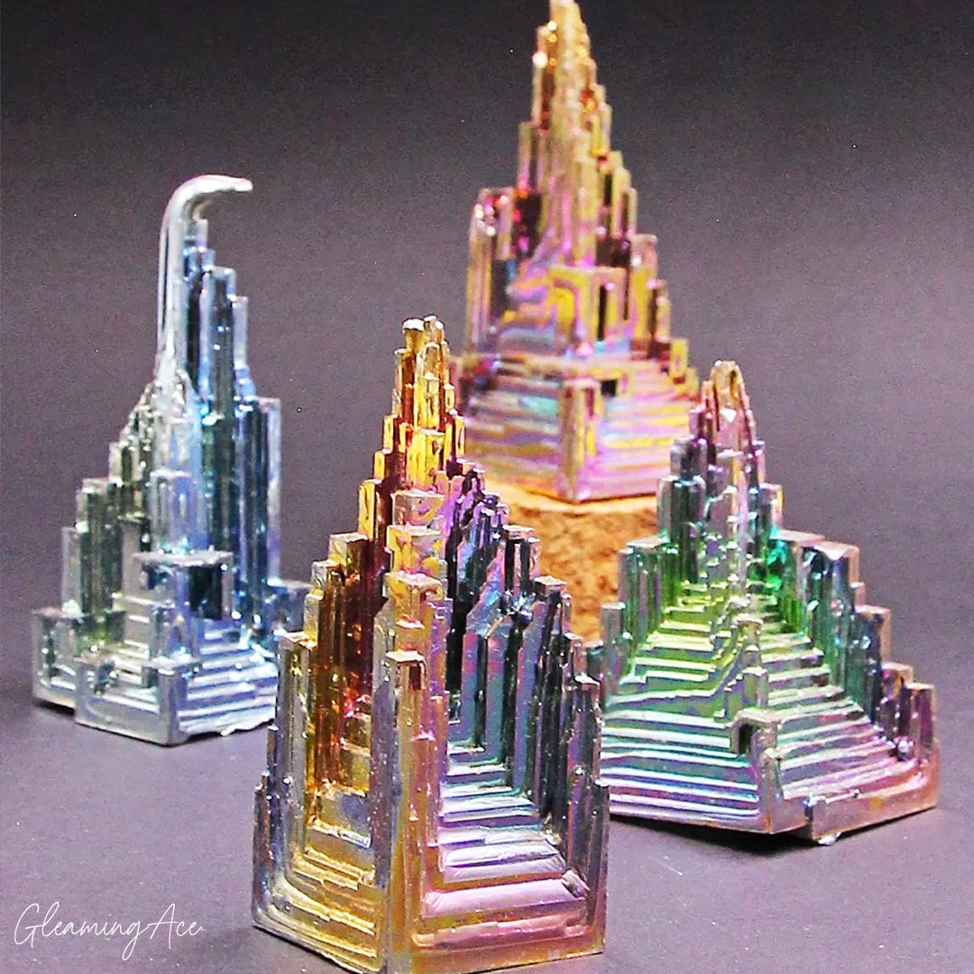 Raw Rainbow Bismuth Ore Crystals, Natural Healing Aura Titanium Bismuth ...