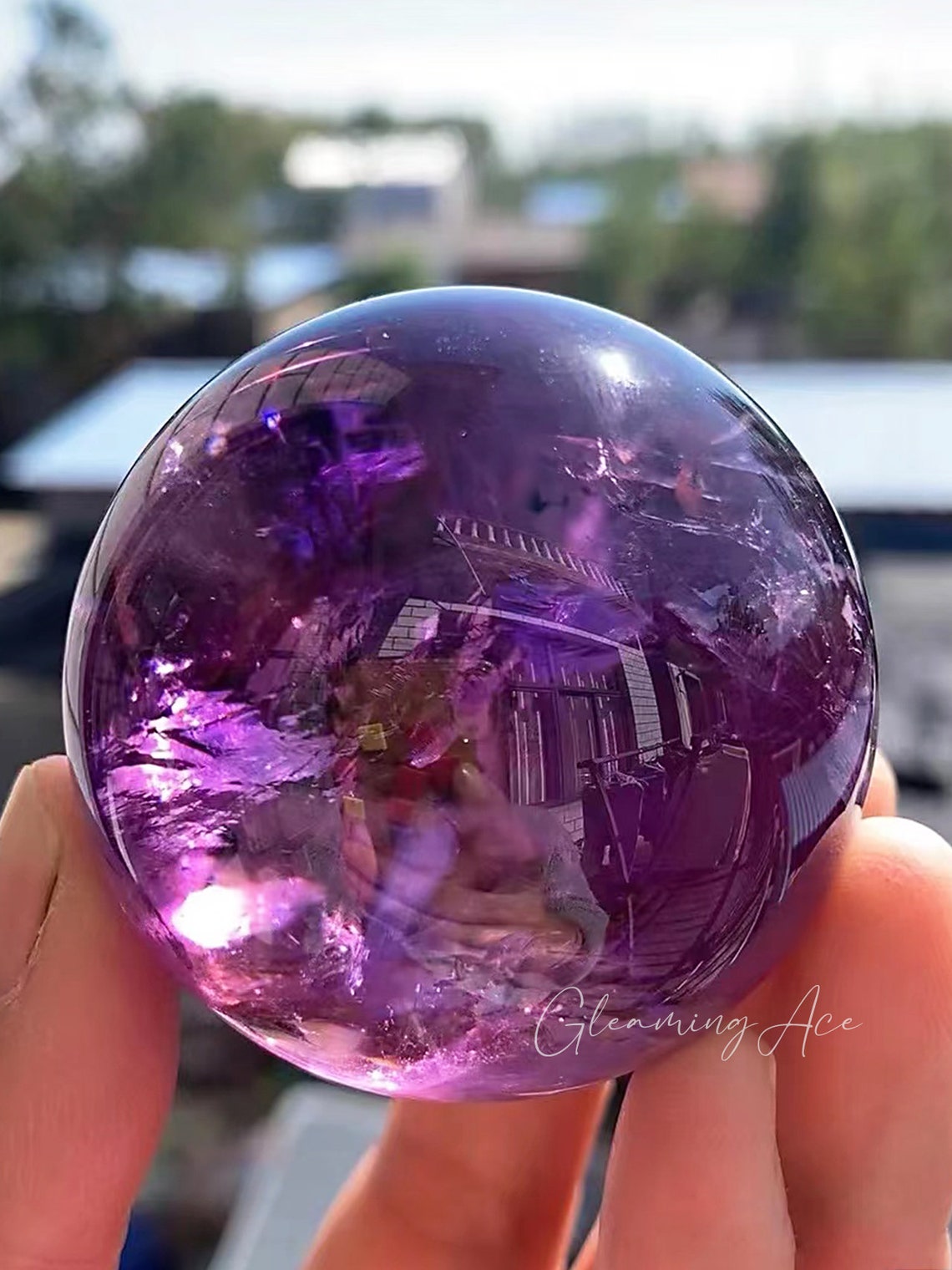 TOP High Quality Amethyst Sphere, Crystal Ball, Deep Amethyst Gemstone ...