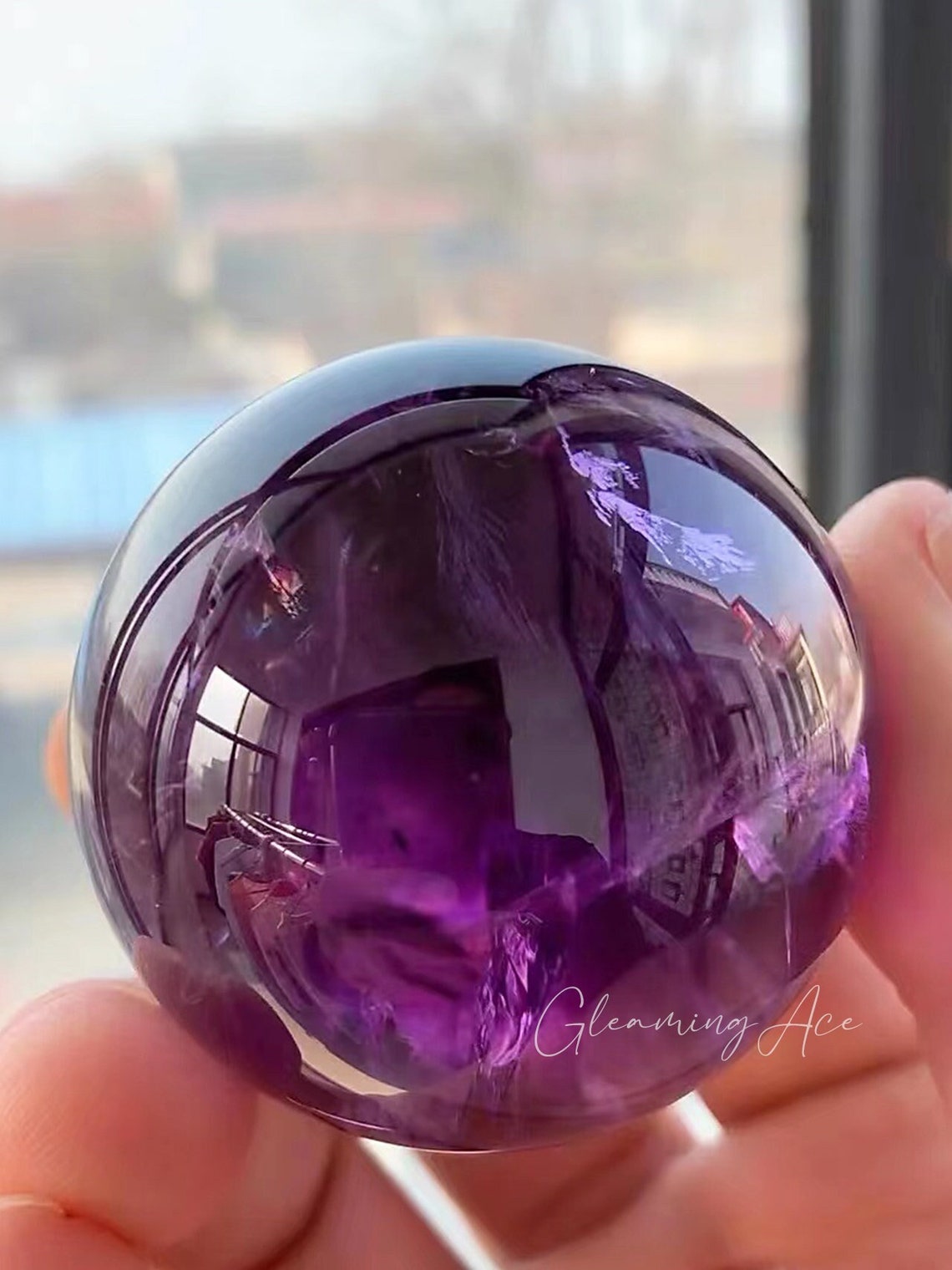 TOP High Quality Amethyst Sphere, Crystal Ball, Deep Amethyst Gemstone ...