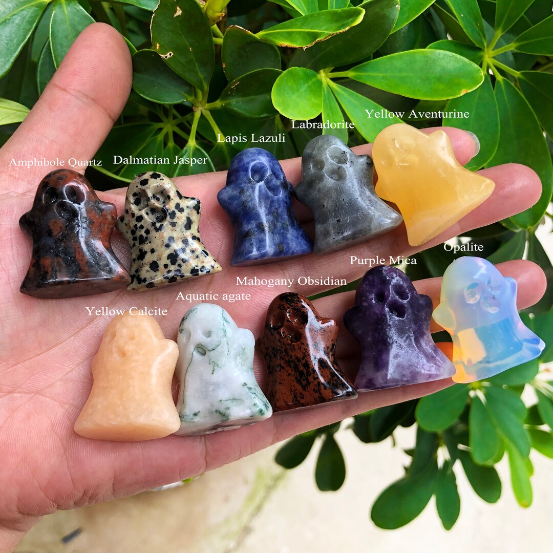 1.2'' Crystal Ghost Statue, Hand Carved Quartz Crystal Ghost, Reiki ...