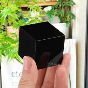 Black Obsidian Cube, Polished Obsidian Cube Stone Home Decoration - Etsy