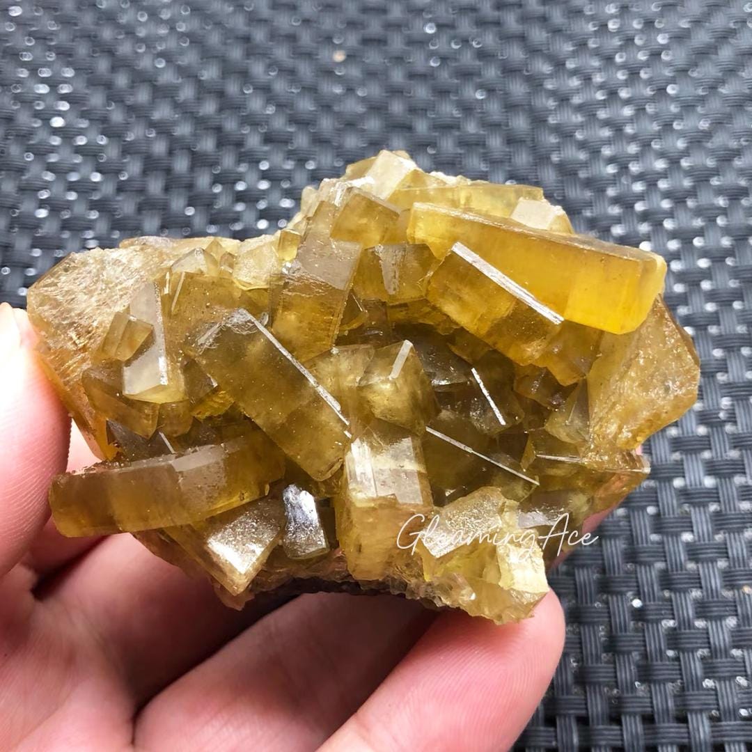 Natural Shiny Golden Barite Cluster Crystal Fluorite Matrix - Etsy
