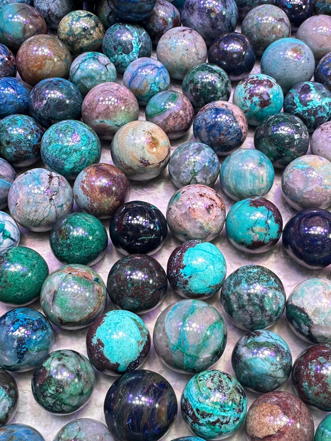 High Quality Mini Phoenix Turquoise Chrysocolla Spheres Natural ...