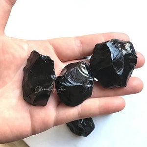 Natural Raw Obsidian Chunk, Rough Obsidian, Healing Crystals - Etsy
