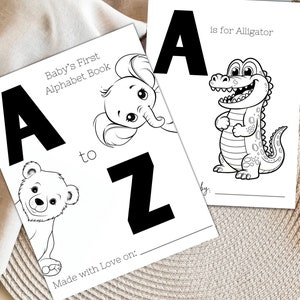 Baby's First ABC Baby Shower Coloring Book | Animal Alphabet Coloring ...