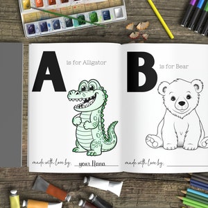 Baby's First ABC Baby Shower Coloring Book | Animal Alphabet Coloring ...