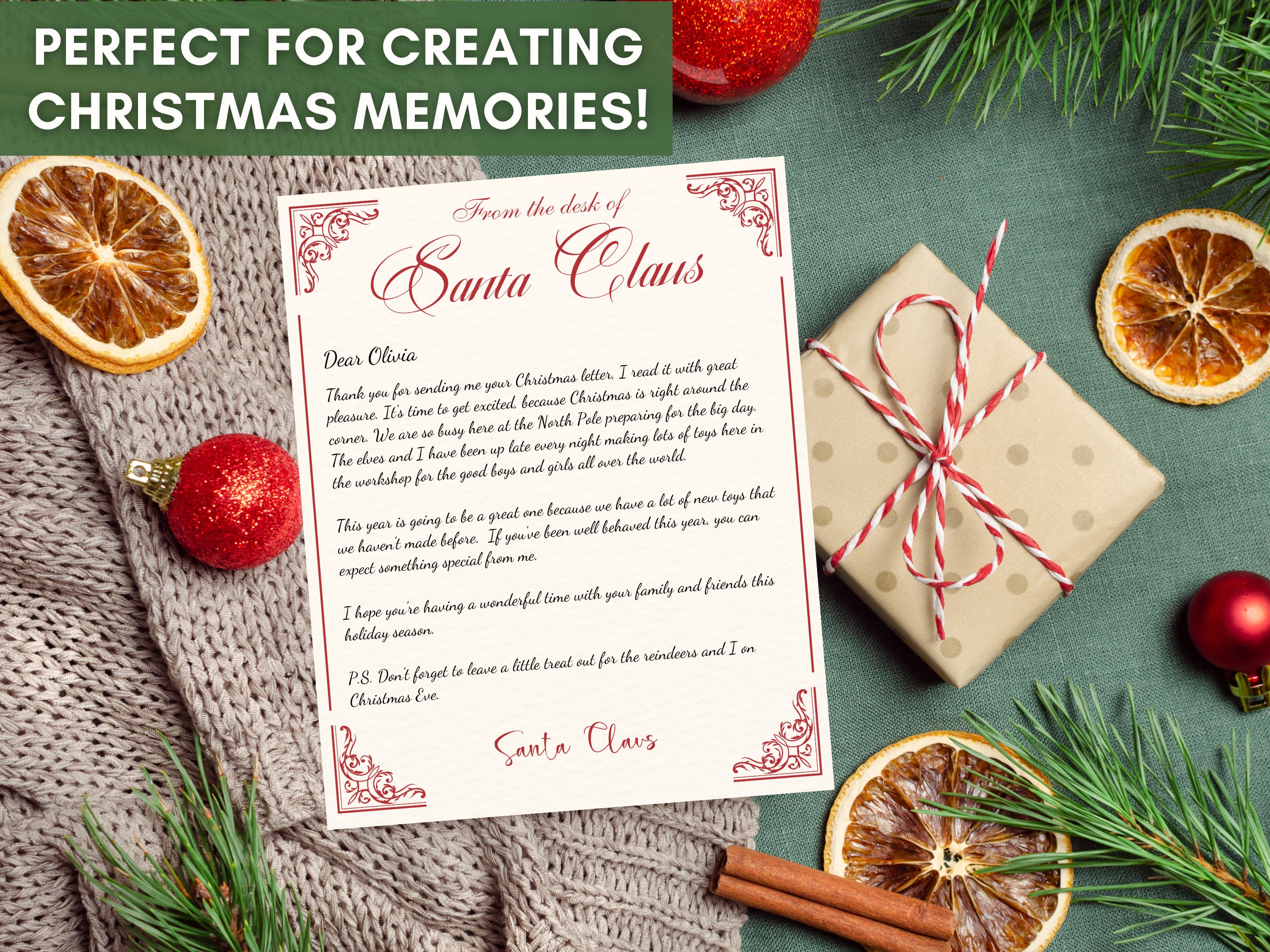 Letter From Santa Template, Santa Response Letter Printable, Christmas ...