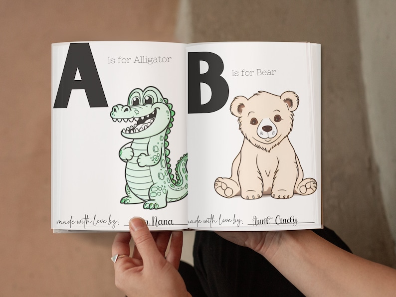 Baby's First ABC Baby Shower Coloring Book Animal Alphabet Coloring ...