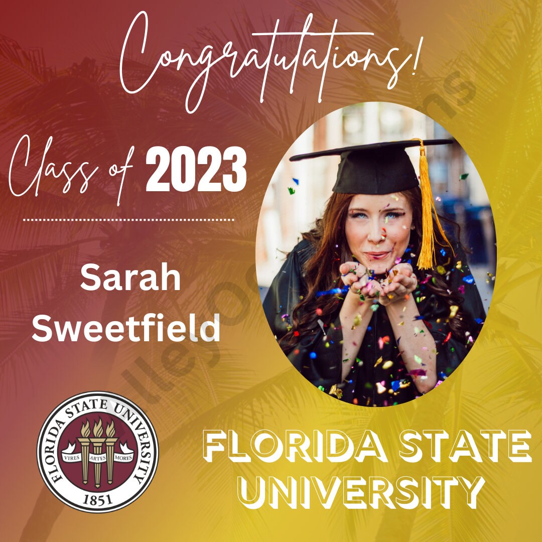 FSU Digital Photo Template Bundle, FSU Graduation Instagram Template ...