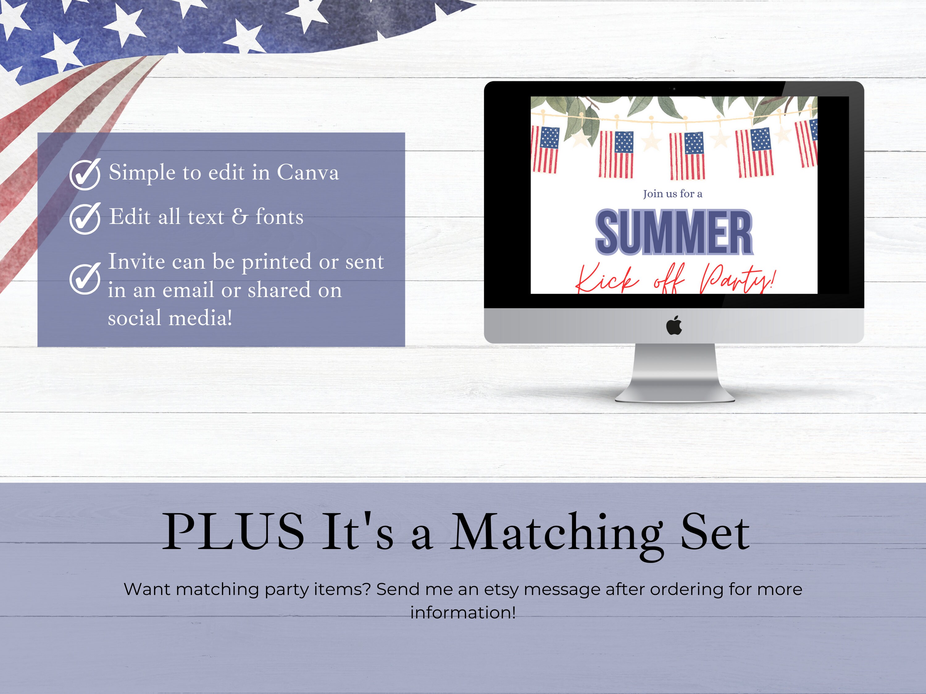 Summer Kick off Party Invitation, Summer Picnic Invite, Summer Kick off ...