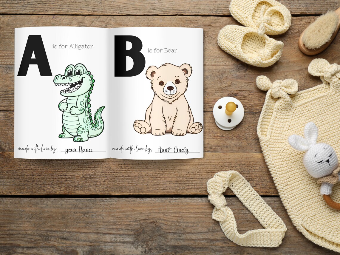 Baby's First ABC Baby Shower Coloring Book Animal Alphabet Coloring ...