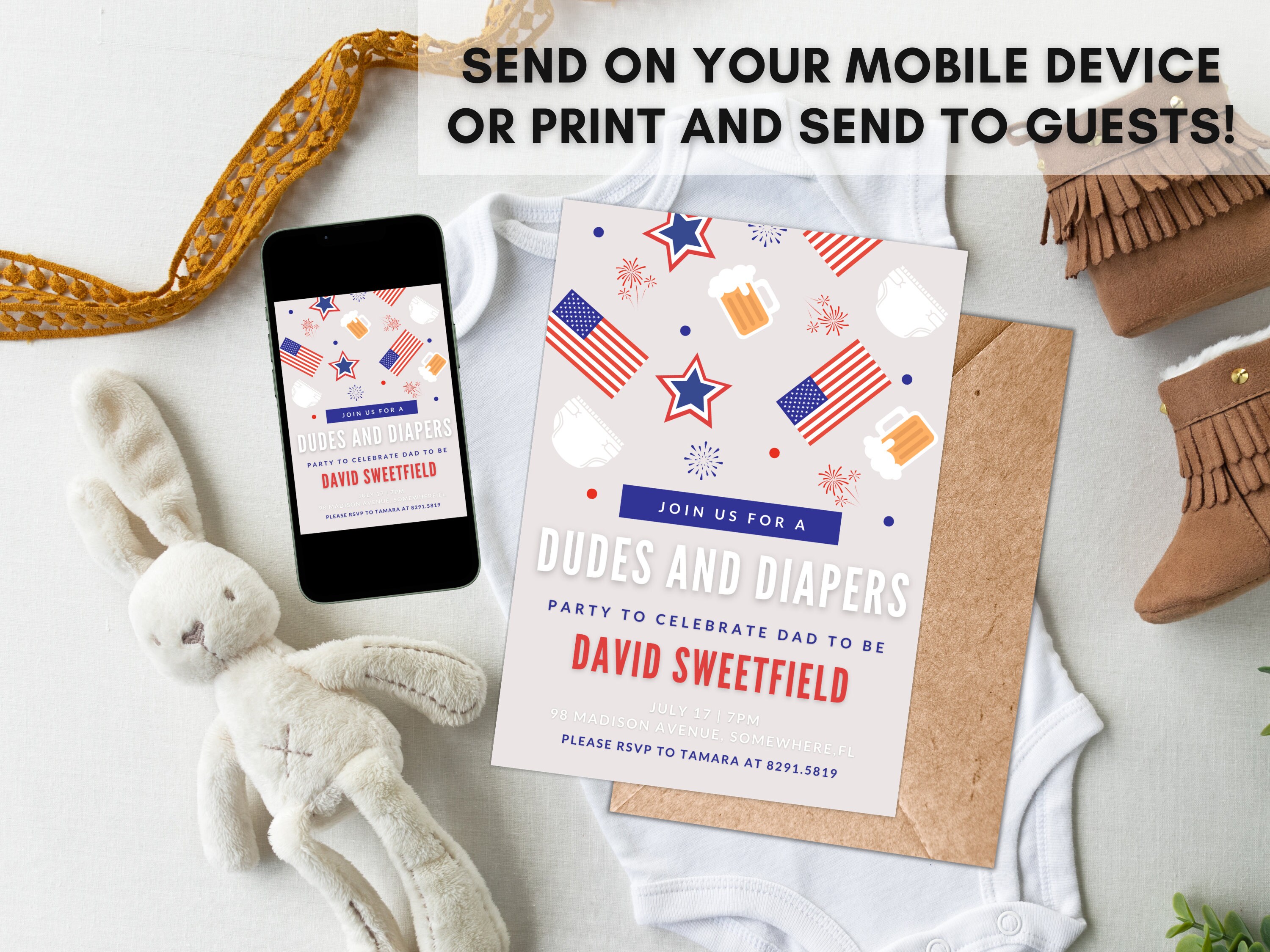 Dudes and Diapers Party Template, Diaper Party Invitation, Dad's Baby ...