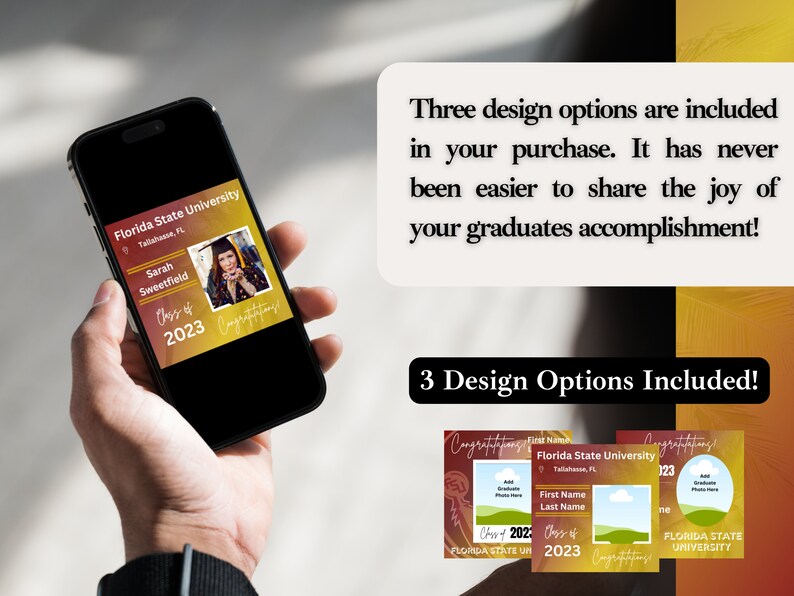 FSU Graduation Announcement Template: Instagram Photo Collage (digital ...