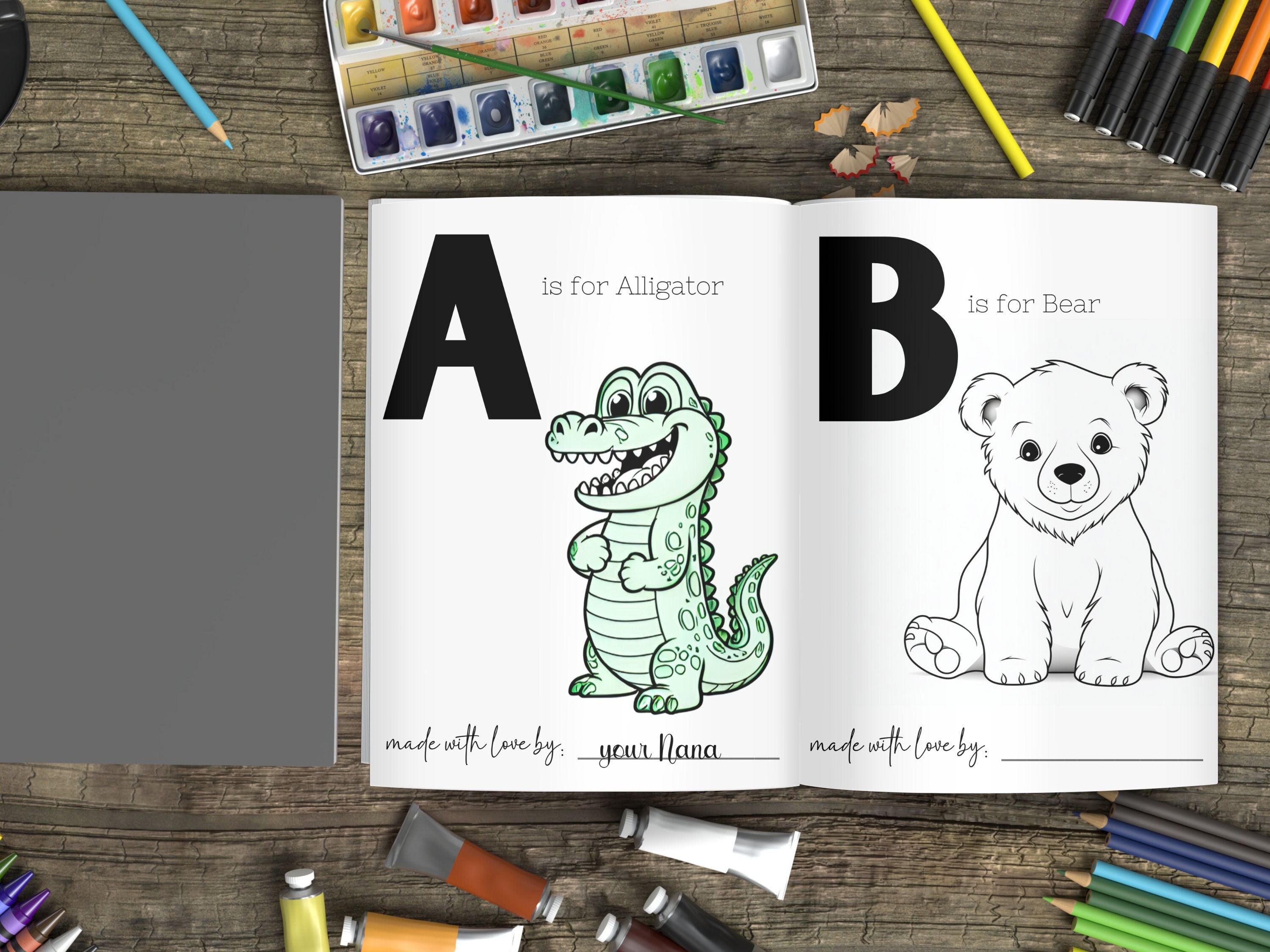 Baby's First ABC Baby Shower Coloring Book | Animal Alphabet Coloring ...
