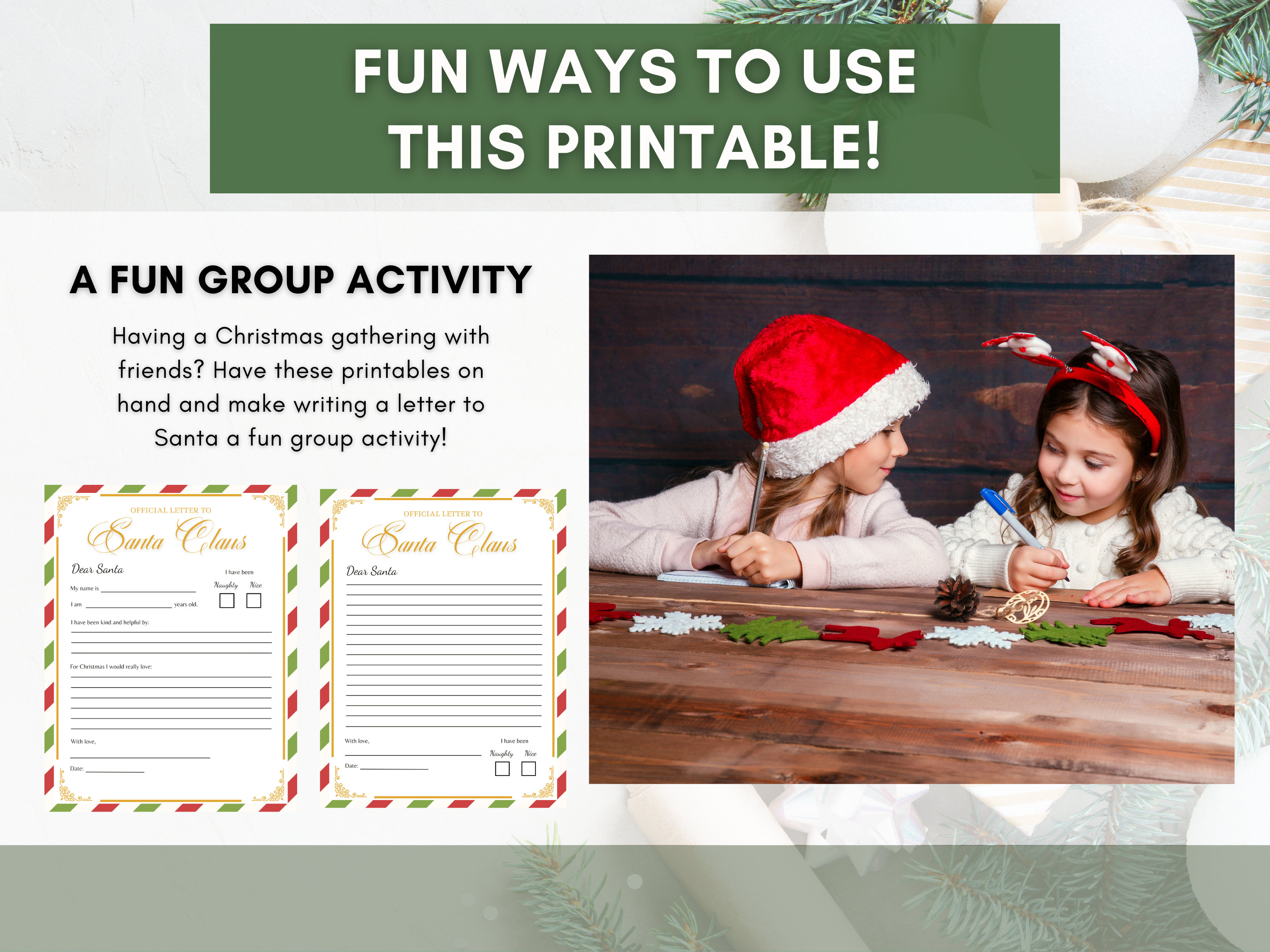 Letter to Santa Kid Printable Dear Santa Letter Template - Etsy