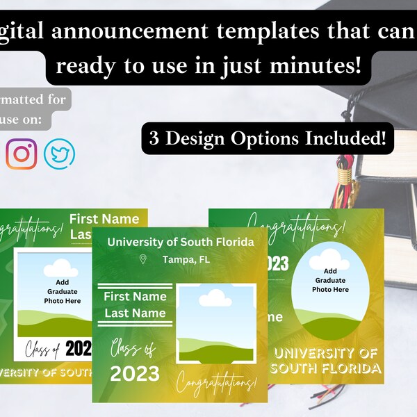 University of Florida Digital Graduation Announcement - Etsy