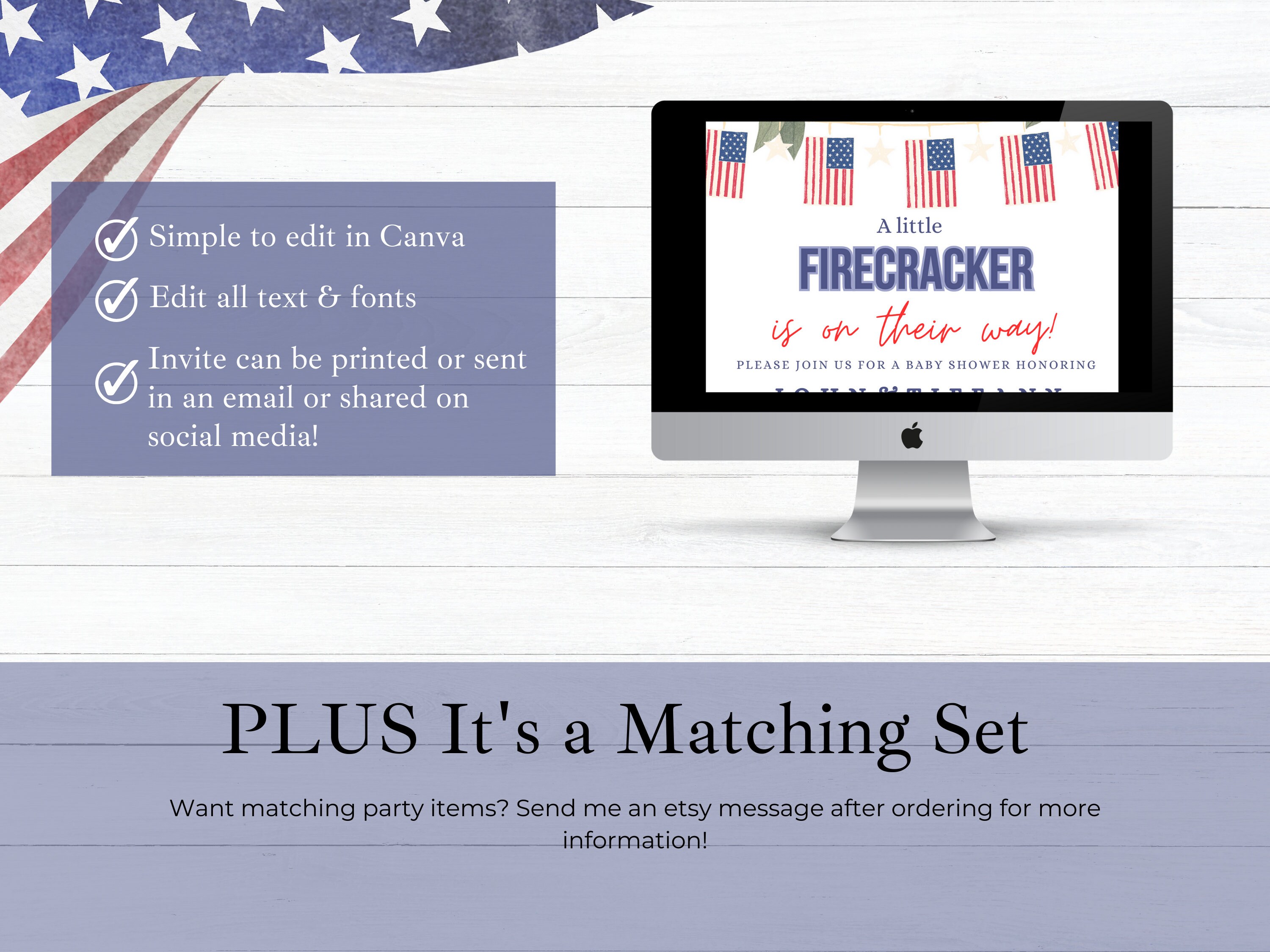 Firecracker Shower Invitation, Fourth of July Baby Shower Invite ...