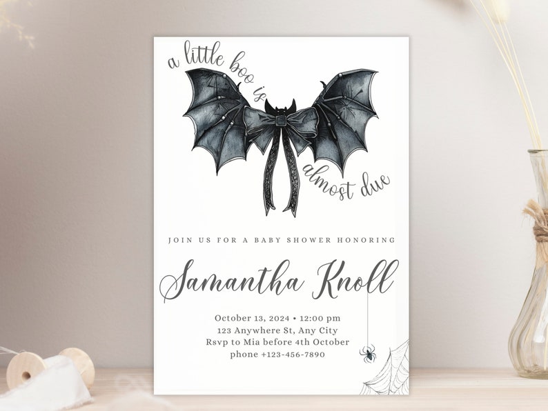 A Little Boo is Due Baby Shower Invitation Template, Gothic Vampire ...