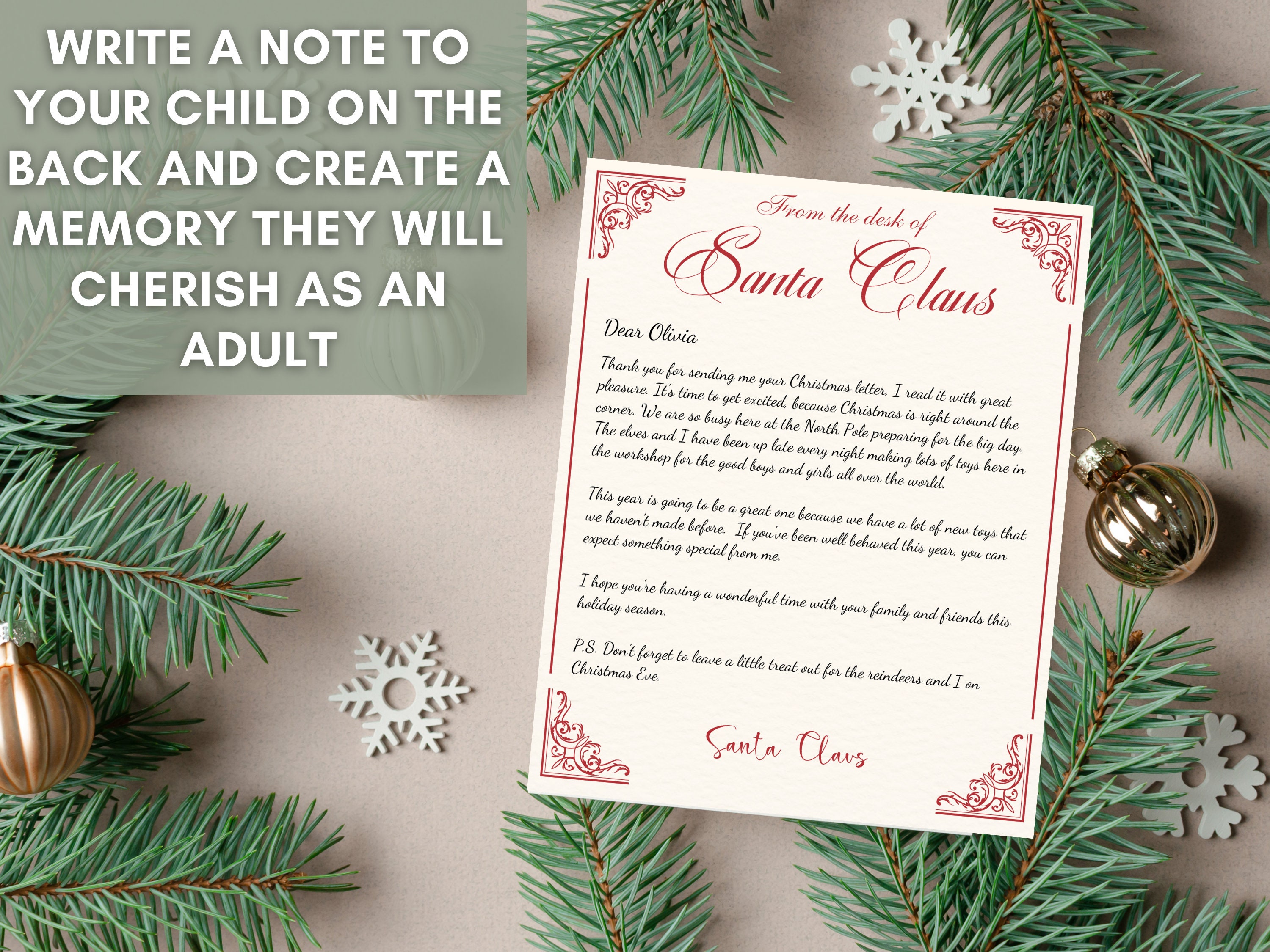 Letter From Santa Template, Santa Response Letter Printable, Christmas ...