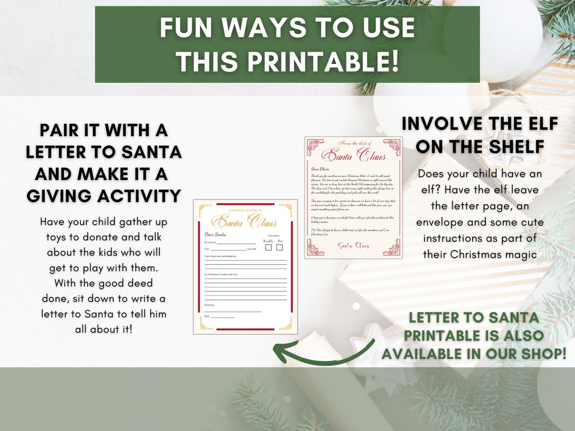 Letter From Santa Template, Santa Response Letter Printable, Christmas ...