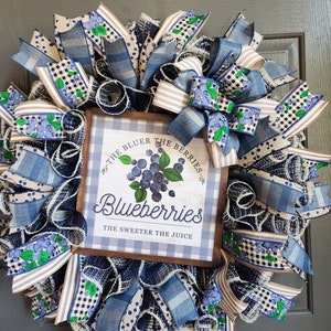 Blueberry Wreath, Summer Wreath, Farmhouse Wreath, Everyday Wreath ...