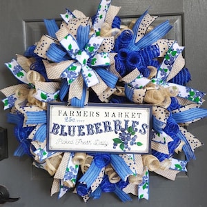 Farmers Market Blueberry Wreath, Perfect for Farmhouse Decor, a Gift ...