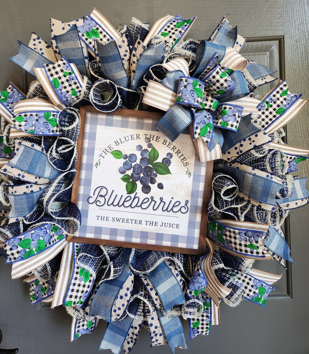 Blueberry Wreath, Summer Wreath, Farmhouse Wreath, Everyday Wreath ...