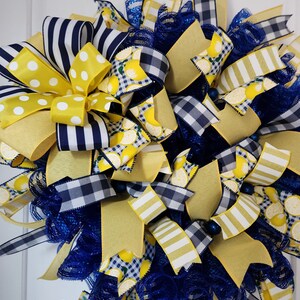 Fresh Lemons Wreath With Royal Blue Base and Lemon Ribbons . We Offer ...