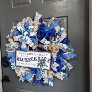 Blueberry Farmhouse Wreath: All-season Welcome Door Decor - Etsy