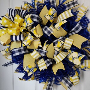 Fresh Lemons Wreath With Royal Blue Base and Lemon Ribbons . We Offer ...
