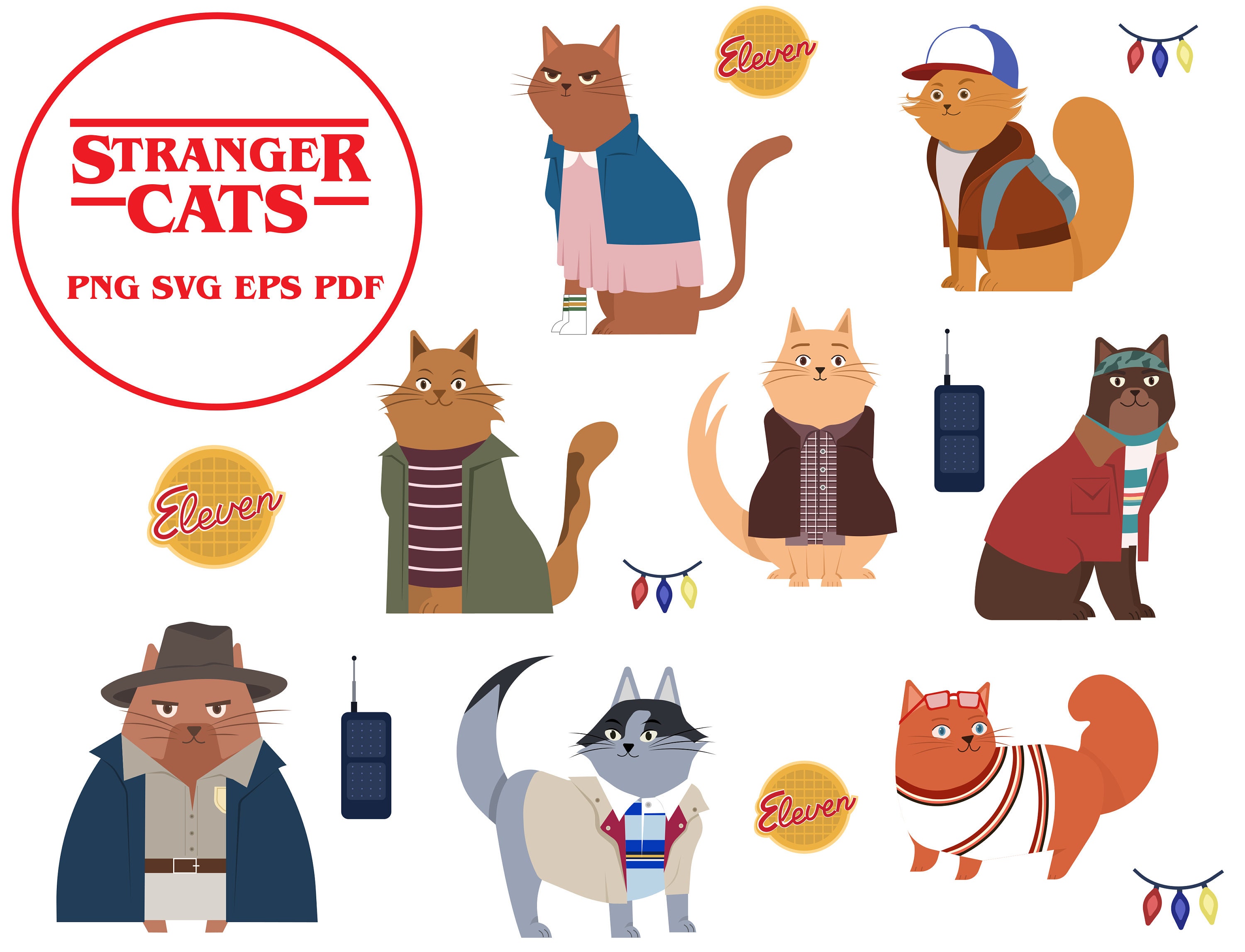 Cats Clipart, Cats Design, Stranger Things Clipart, Stranger Things ...